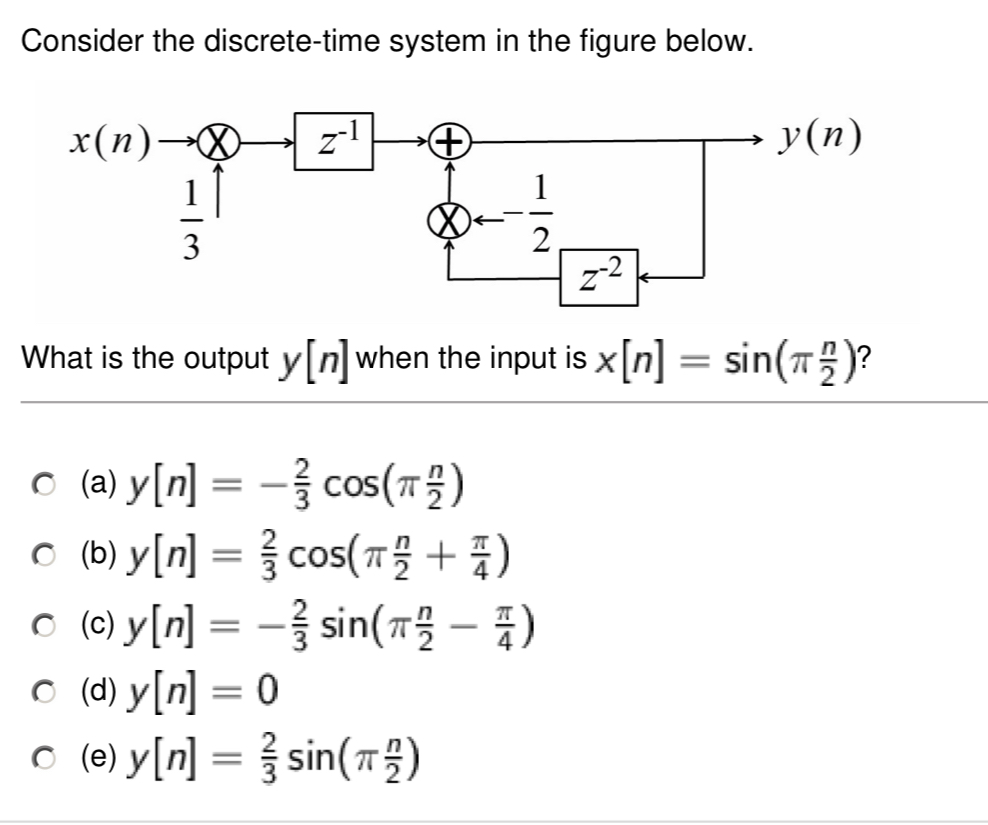 Solved Consider the discrete-time system in the figure | Chegg.com
