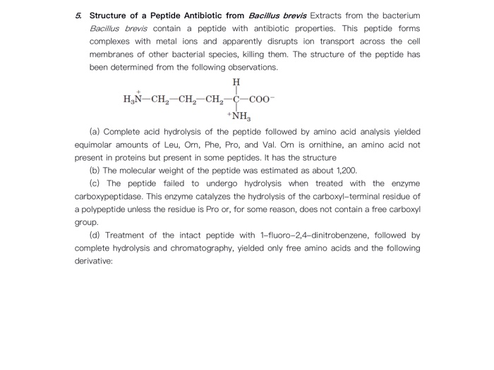 Solved 5 Structure of a Peptide Antibiotic from Bacillus | Chegg.com