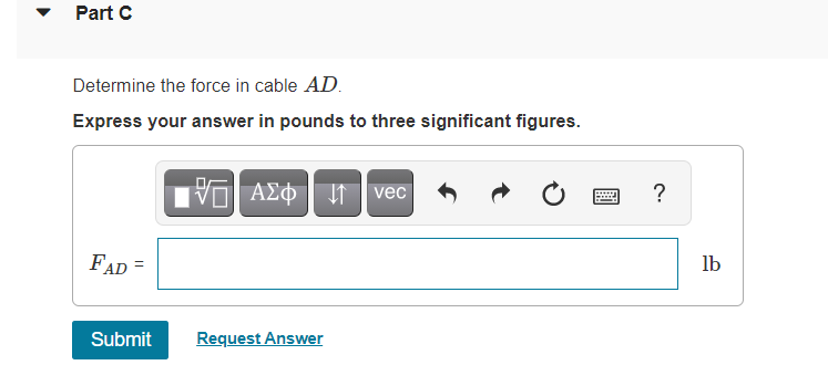 Solved The three cables support the 350-lb load as shown in | Chegg.com