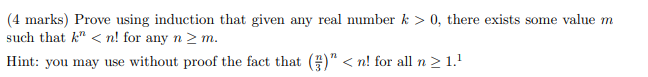 Solved (4 marks) Prove using induction that given any real | Chegg.com