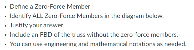 Solved Define a Zero-Force Member Identify ALL Zero-Force | Chegg.com