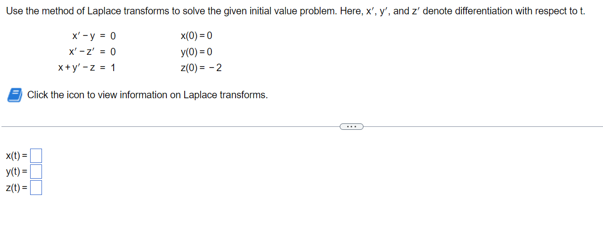 Use the method of Laplace transforms to solve the | Chegg.com