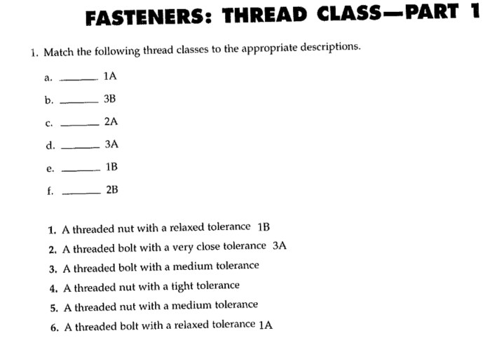 Solved 1 Match The Following Thread Classes To The