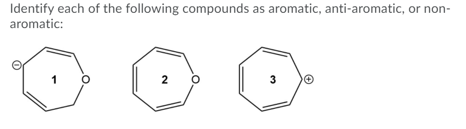 Solved Identify each of the following compounds as aromatic, | Chegg.com