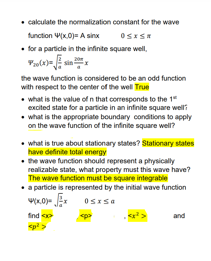 Solved • Calculate The Normalization Constant For The Wave