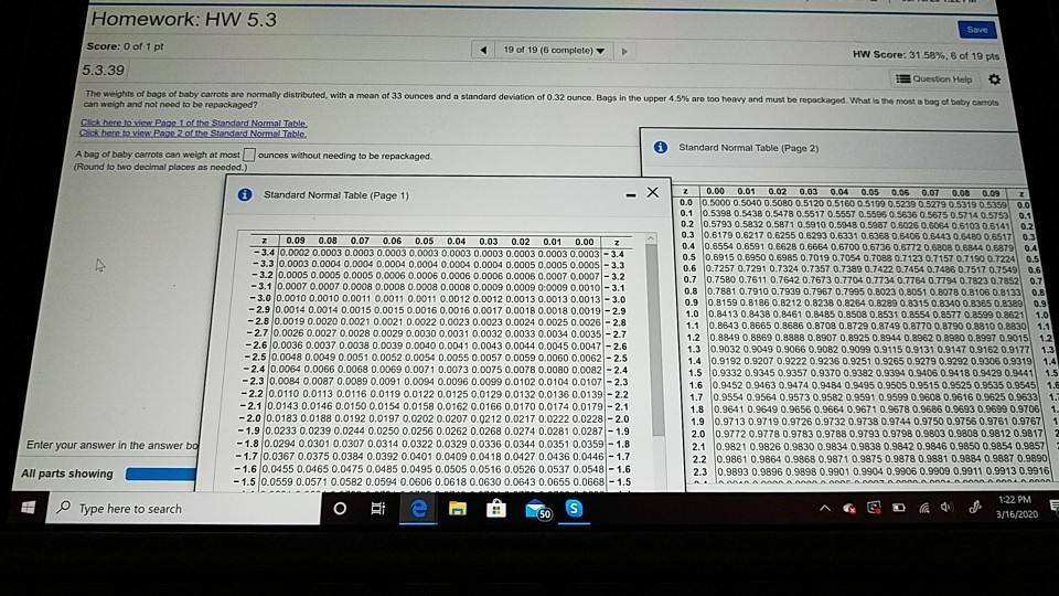 Solved Homework: HW 5.3 Score: 0 of 1 pt 5.3.39 19 of 19 ( | Chegg.com