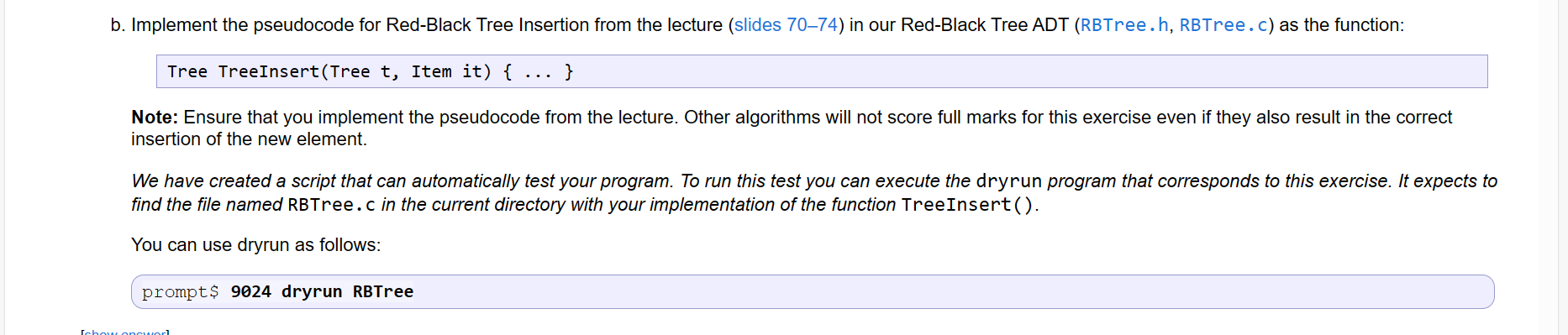 Solved // Red-Black Tree ADT interface ... COMP9024 23T2 | Chegg.com