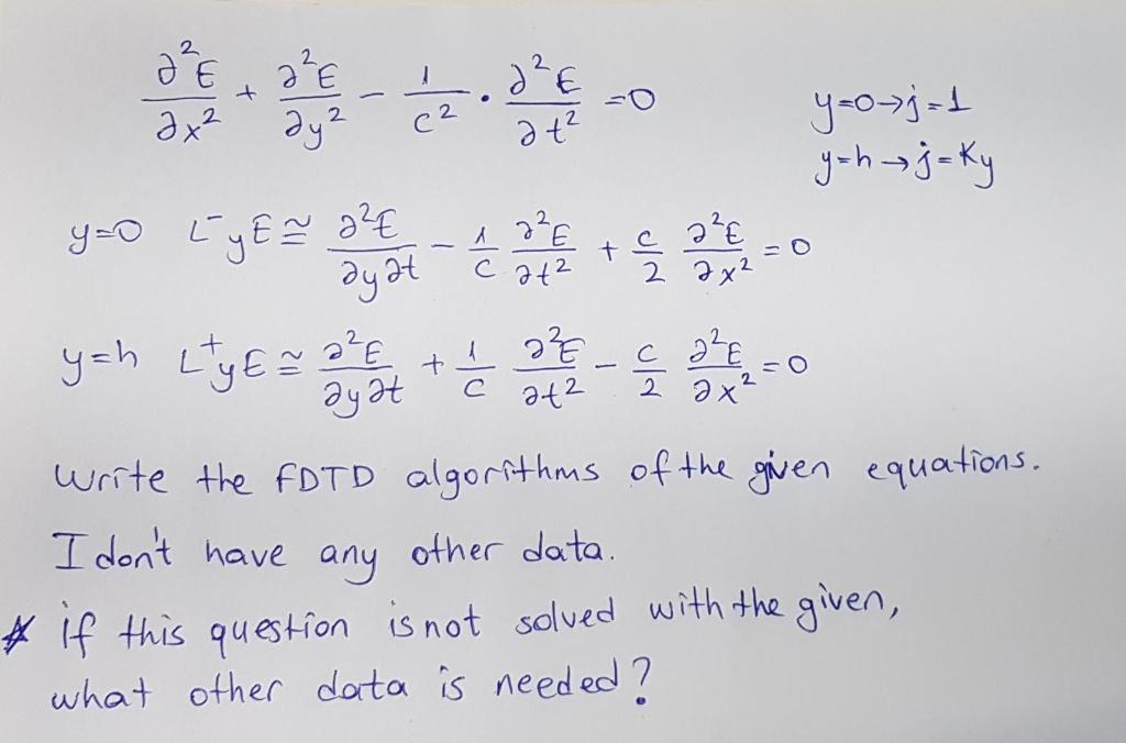 Solved Write the FDTD algorithms of the given equations. NO | Chegg.com