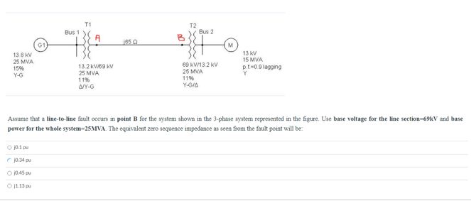 Solved Assume that a line-to-line fault occurs in point B | Chegg.com