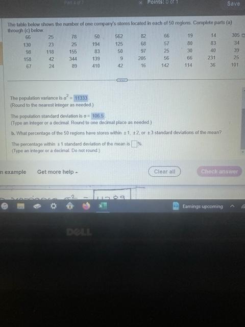 Solved I only need (b) +1, +2, and +3 standard deviations of | Chegg.com