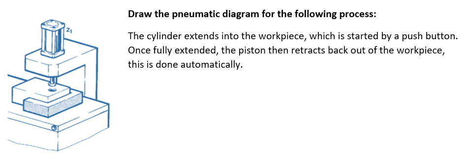 Solved Draw the pneumatic diagram for the following process: | Chegg.com