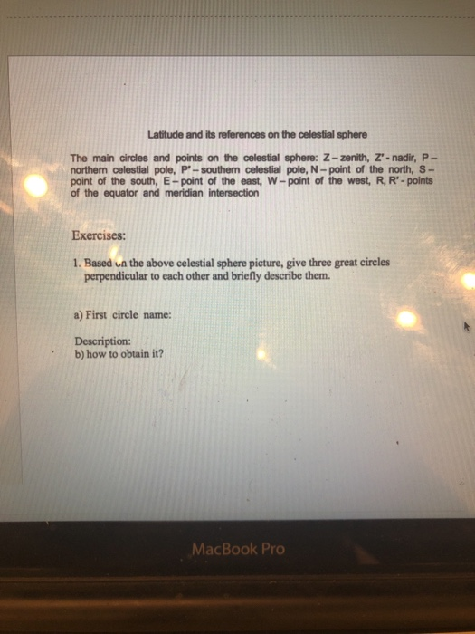 Solved The celestial sphere is an imaginary spherical | Chegg.com