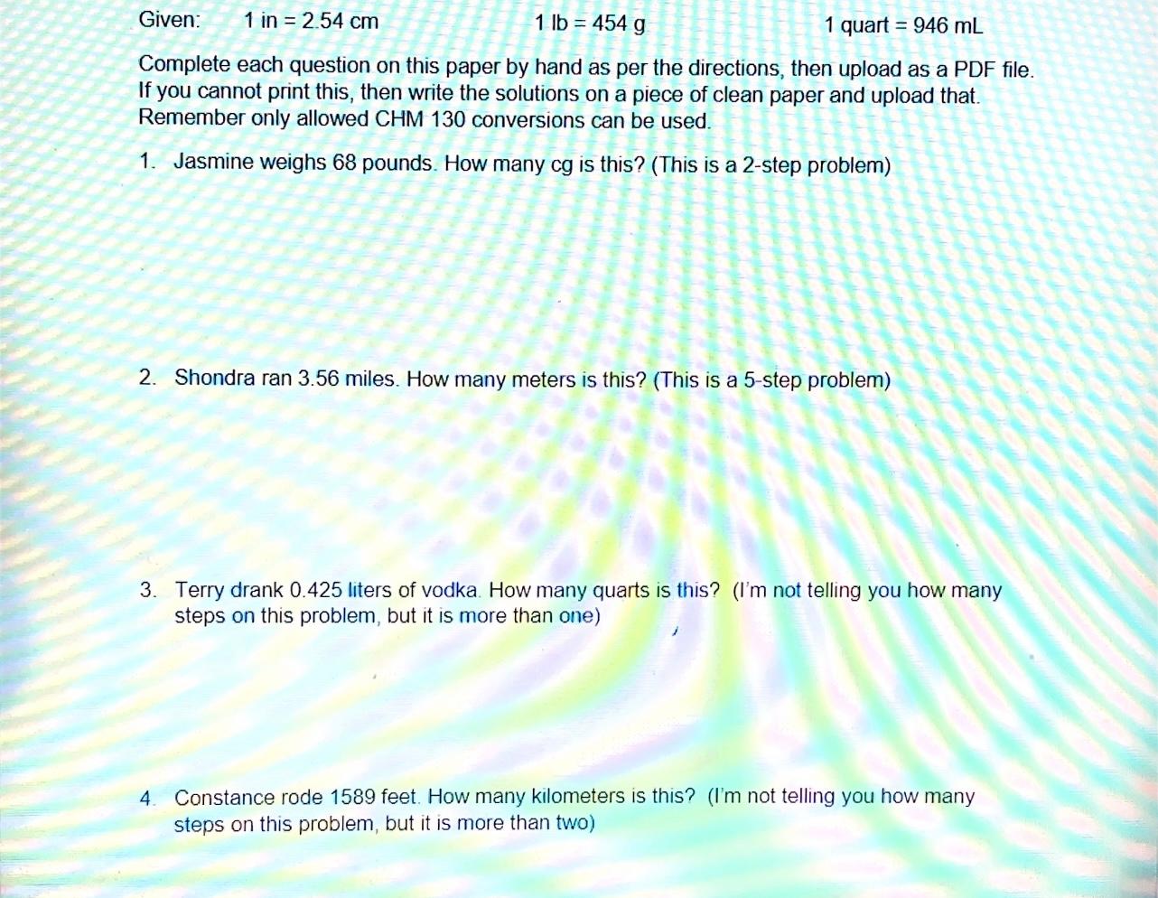 Solved PLEASE when writing out the work MAKE SURE it is | Chegg.com