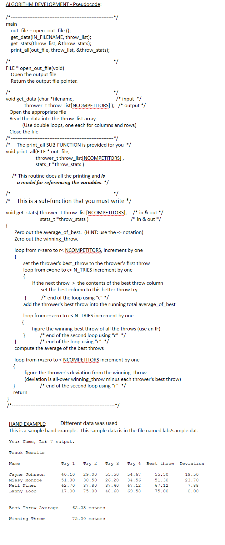 Solved In c programming Instructions after files Files | Chegg.com