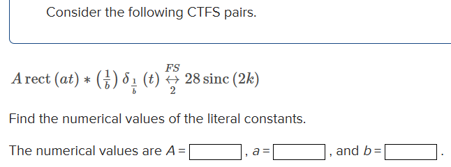Solved Consider the following CTFS | Chegg.com