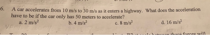 Solved What formula would you use ? I tried v2= u2 + 2as | Chegg.com