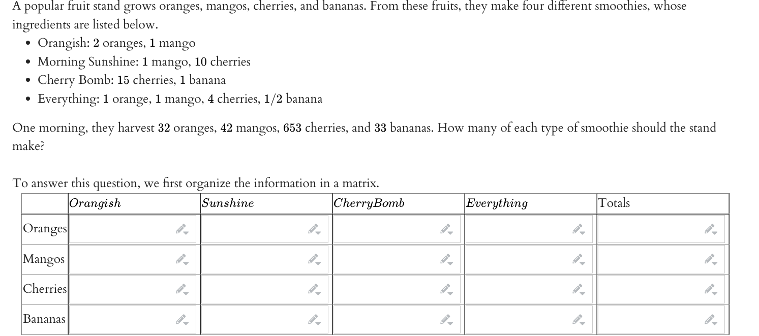 Solved A popular fruit stand grows oranges, mangos, | Chegg.com