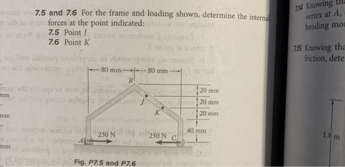 Solved tH 14 Knowing 7.5 and 76 For the frame and loading | Chegg.com