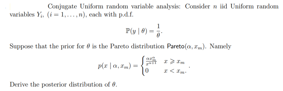 Solved Conjugate Uniform random variable analysis: Consider | Chegg.com