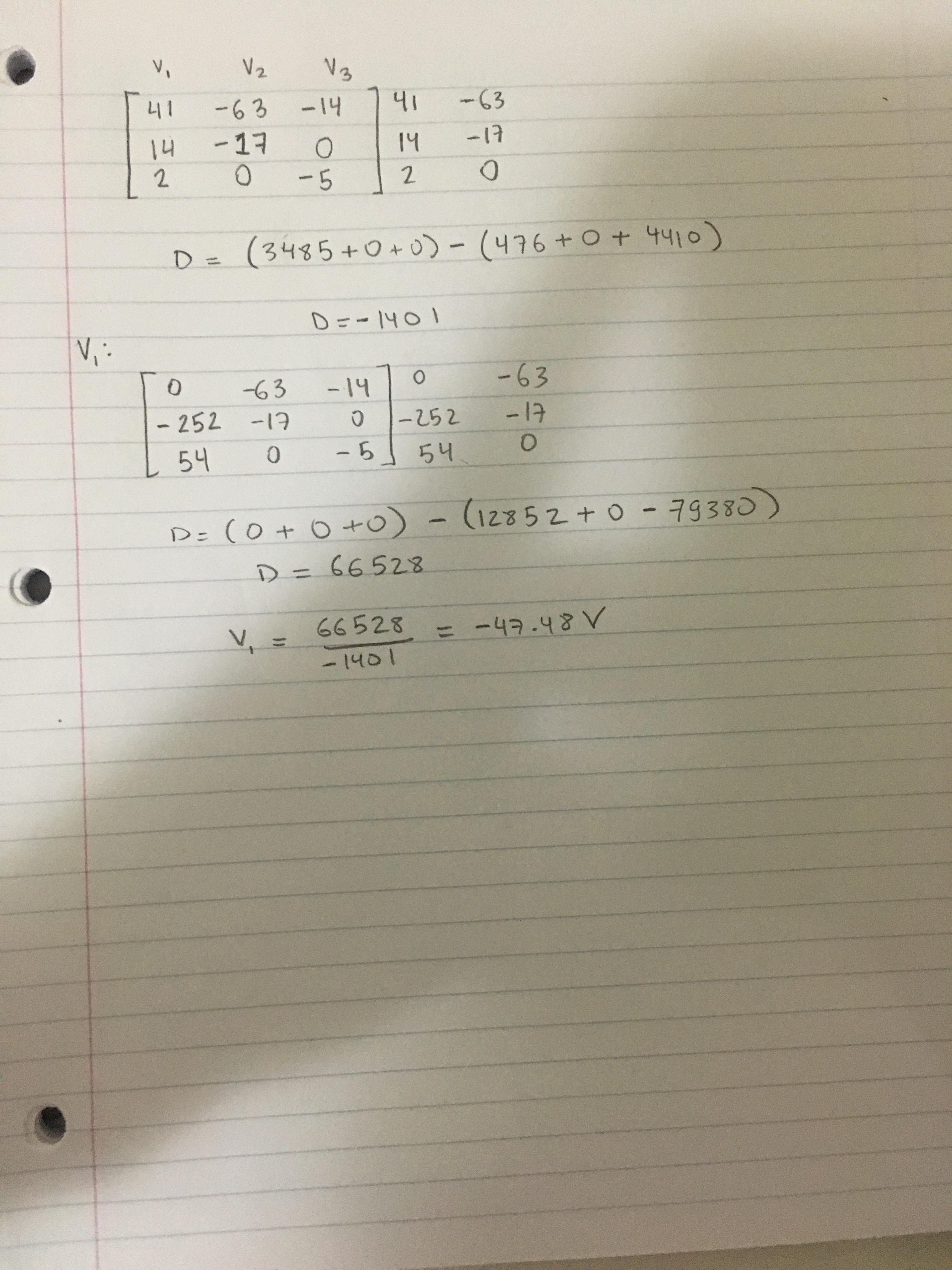 Solved 50) iy gr solve v V2 V3 ID Vi 30 V₂ v3 th 62 212 ta I | Chegg.com