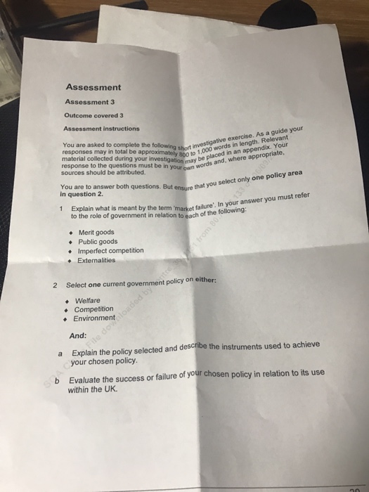 Solved Assessment Assessment 3 Outcome covered 3 Assessment | Chegg.com