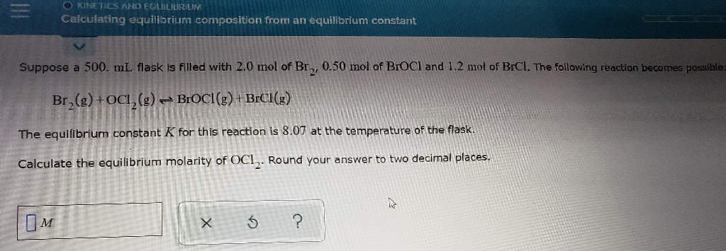 Solved O KINETICS AND EQUILIBRIUM Calculating equilibrium | Chegg.com