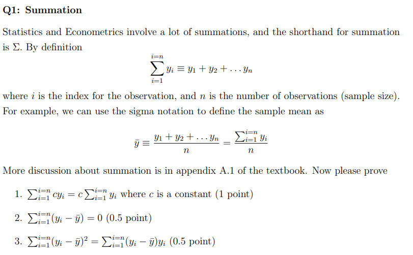 Solved Q1: Summation Statistics and Econometrics involve a | Chegg.com