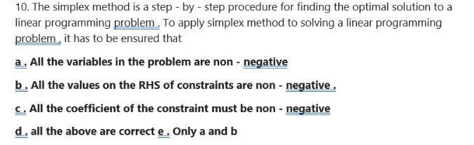 Solved 10. The simplex method is a step - by - step | Chegg.com
