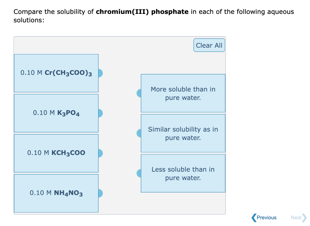 Solved Compare the solubility of chromium(III) phosphate in | Chegg.com