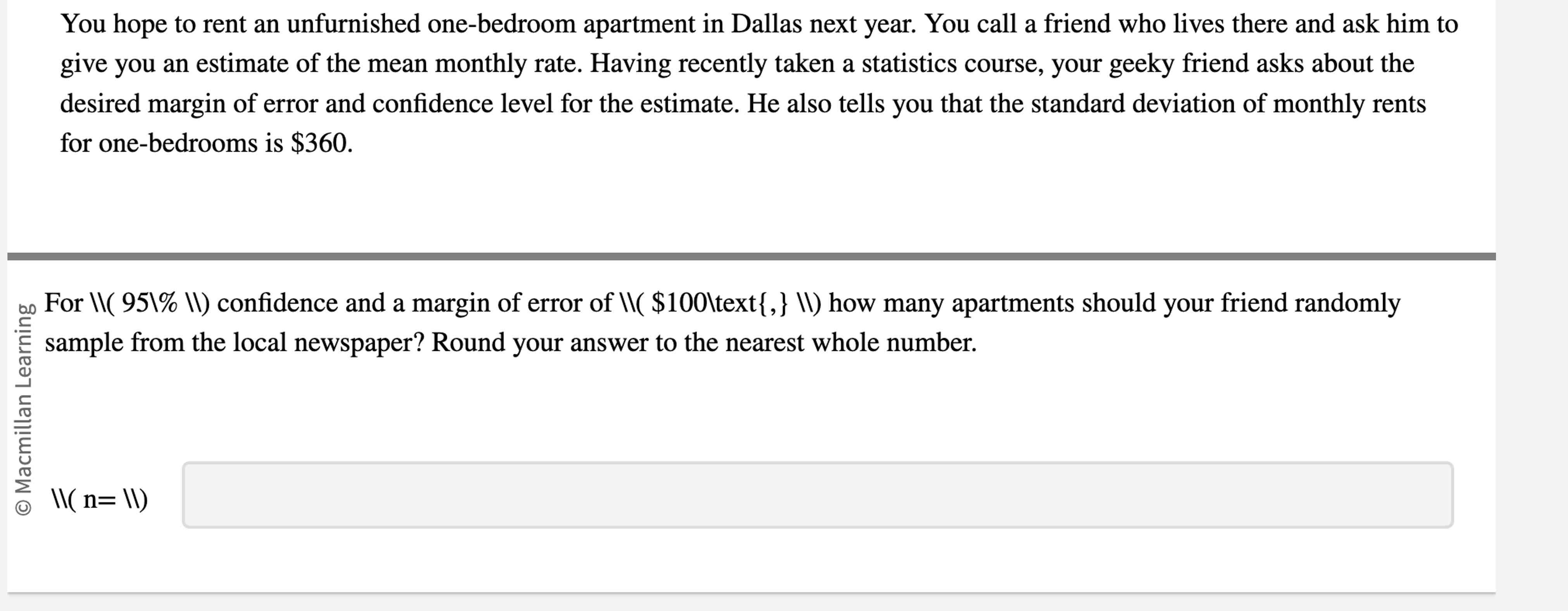 Solved For ??? ( 951% ﻿II) ﻿confidence and a margin of error | Chegg.com