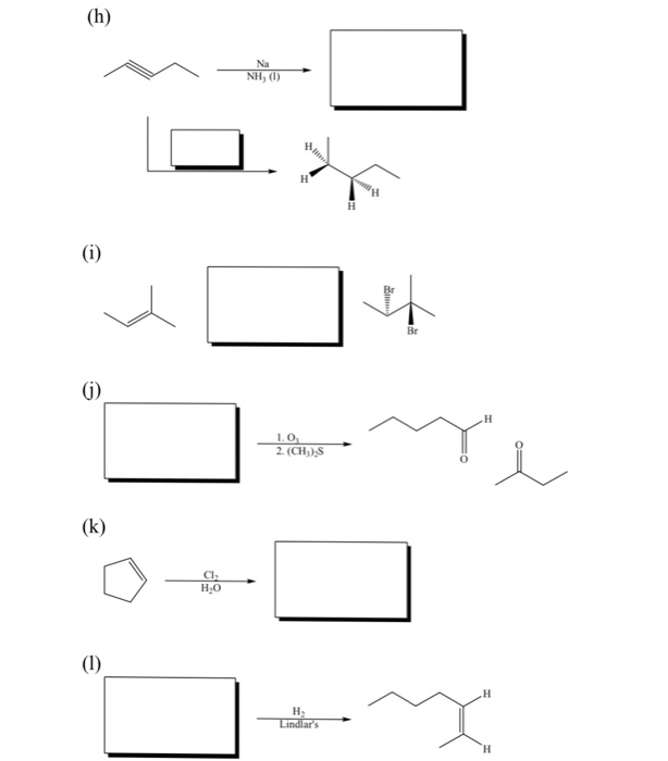 Solved 5. Fill in the boxes below with the correct reagent, | Chegg.com