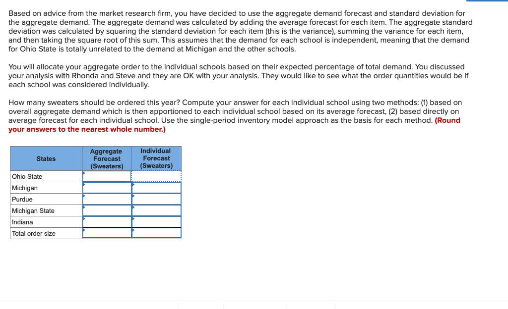 Solved Analytics Exercise 20-3 (Algo) Big10Sweaters.com is a | Chegg.com