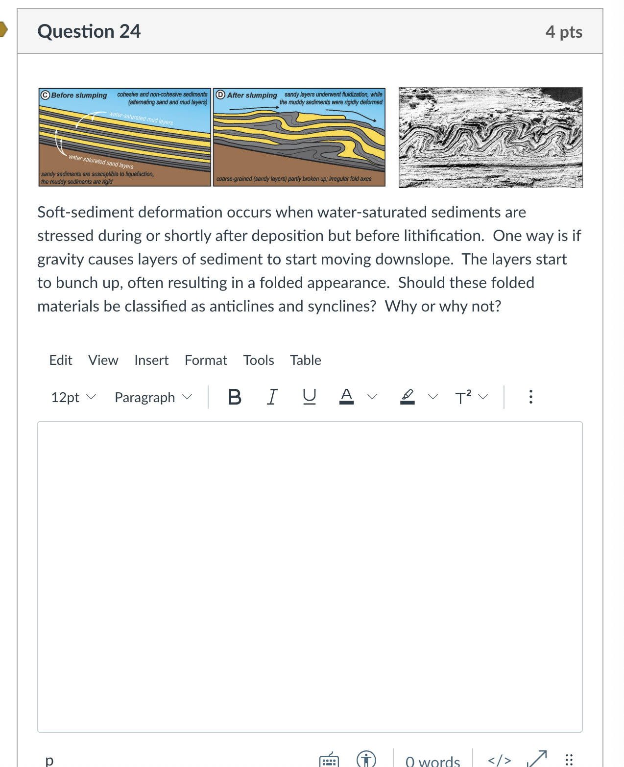 Solved Soft-sediment deformation occurs when water-saturated | Chegg.com