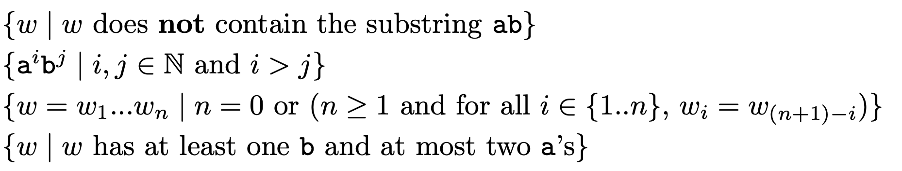 Solved For each of the following languages over the alphabet | Chegg.com
