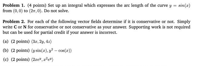Solved Problem 1. (4 points) Set up an integral which | Chegg.com