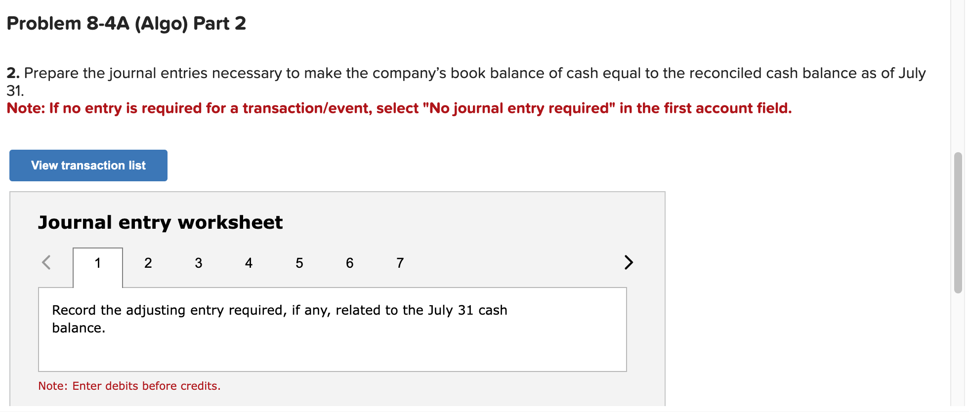 Solved Problem 8-4A (Algo) Preparing a bank reconciliation | Chegg.com