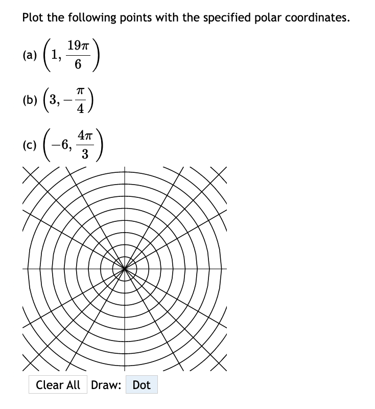 Solved Plot the following points with the specified polar | Chegg.com