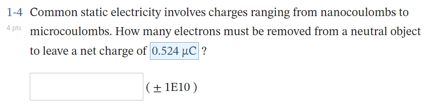 Solved 1-4 Common static electricity involves charges | Chegg.com