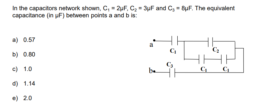 Solved In the circuit shown, C1=20μF and C2=3μF. If the | Chegg.com