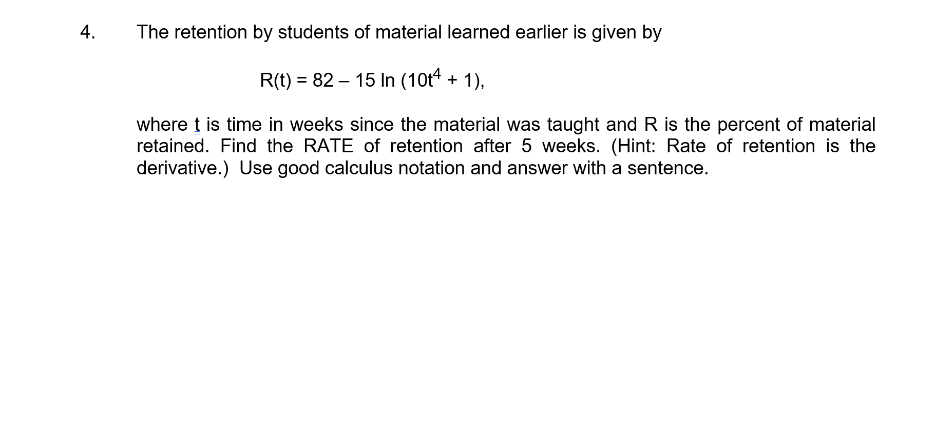 Solved 4. The retention by students of material learned | Chegg.com
