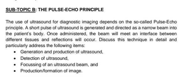 Solved SUB-TOPIC B: THE PULSE-ECHO PRINCIPLE The use of | Chegg.com
