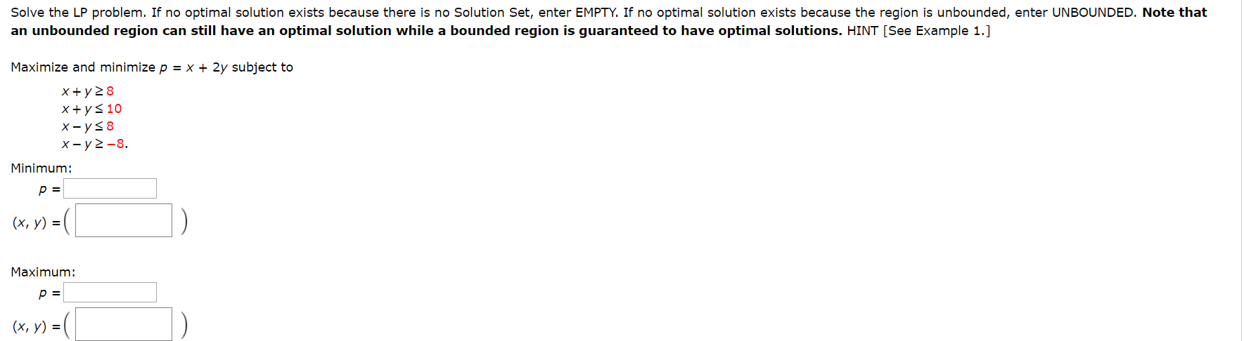Solved Solve the LP problem. If no optimal solution exists | Chegg.com