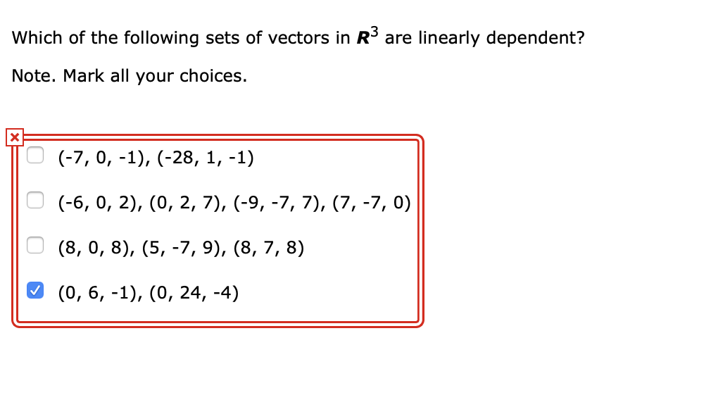 Solved Which of the following sets of vectors in R3 are | Chegg.com
