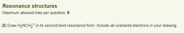 Solved Resonance structuresMaximum allowed tries per | Chegg.com