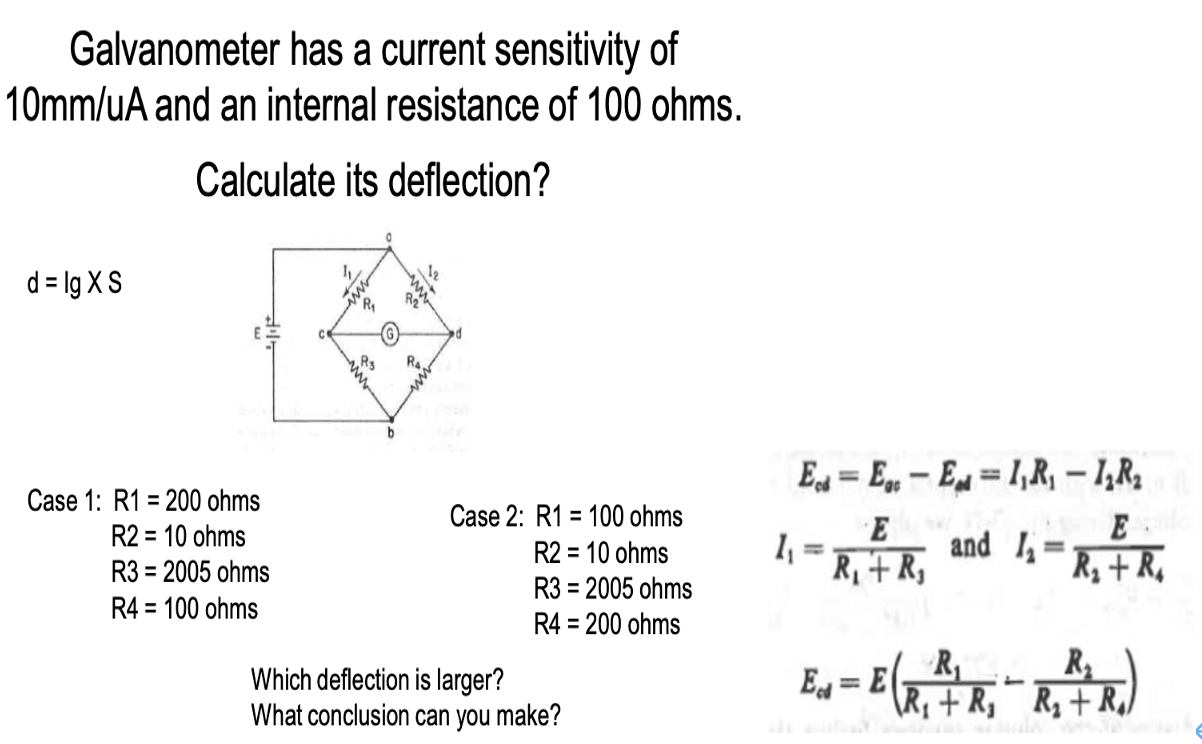 Solved Galvanometer has a current sensitivity of 10mm/uA and | Chegg.com