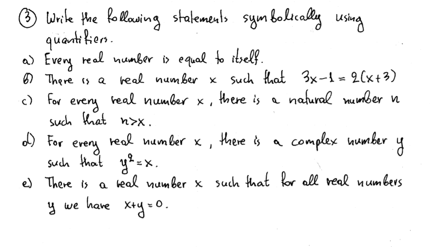 Solved ③ Write the following statements symbolically using | Chegg.com