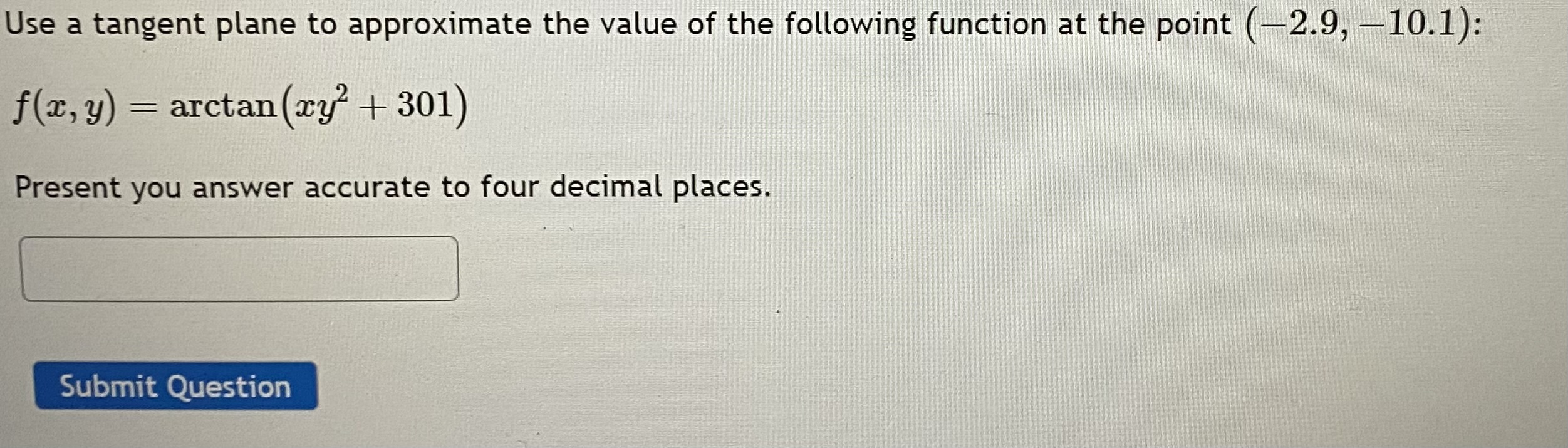 Solved Use a tangent plane to approximate the value of the | Chegg.com