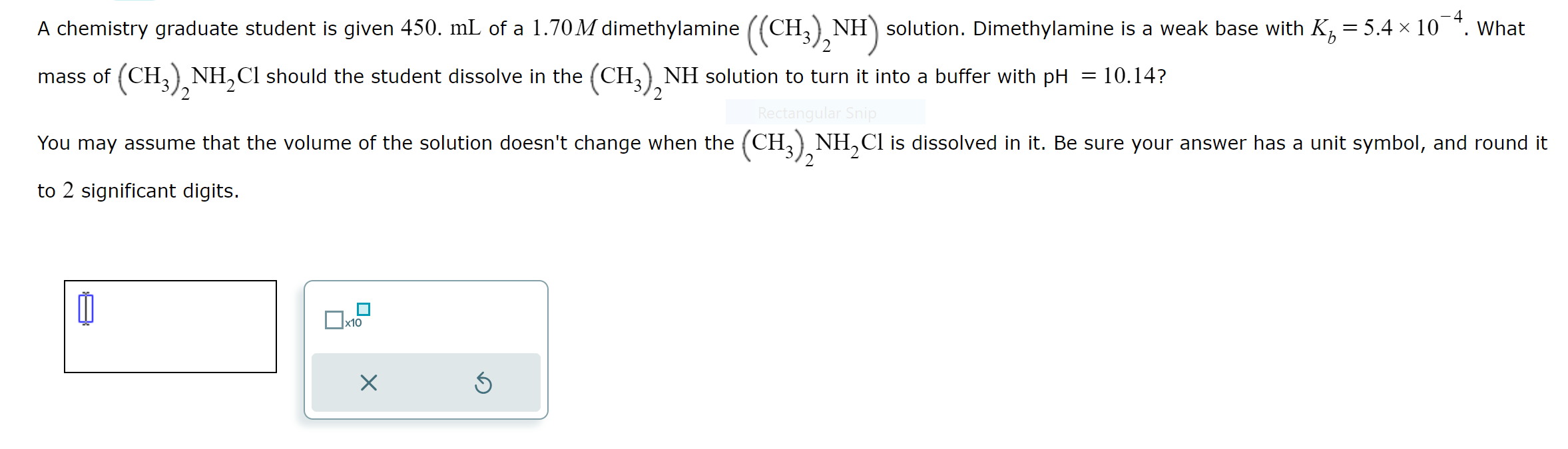 Solved A chemistry graduate student is given 450.mL of a | Chegg.com