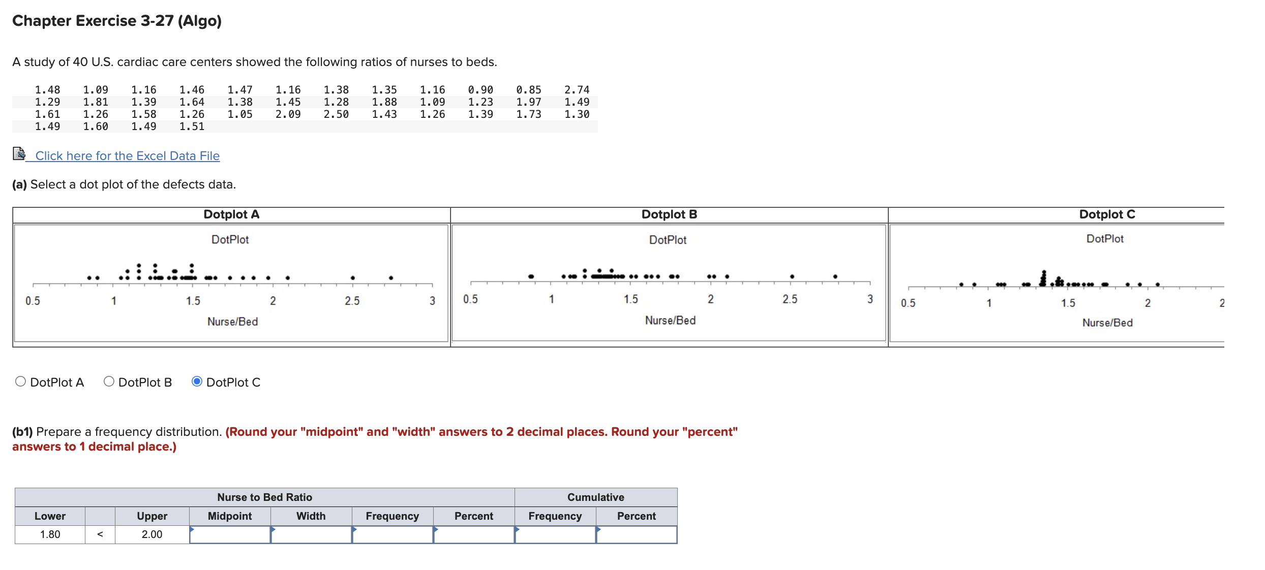 Solved Chapter Exercise 3-27 (Algo)A study of 40 ﻿U.S. | Chegg.com