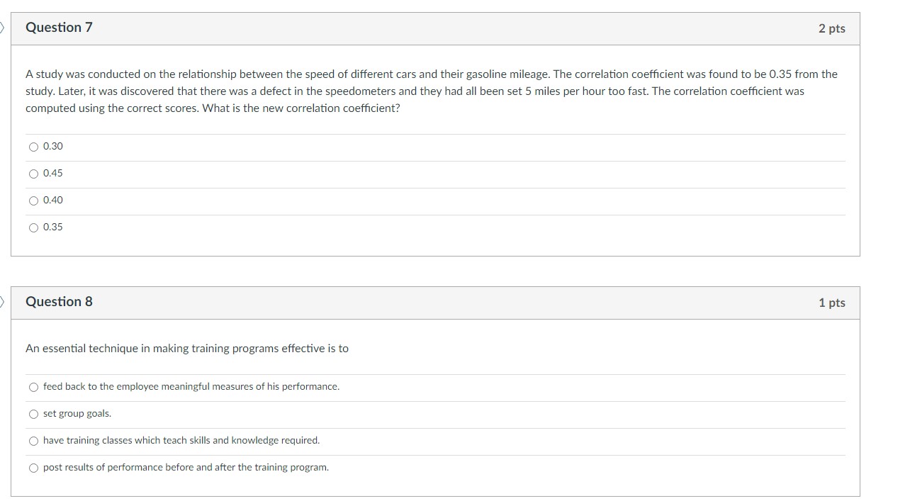 Solved Question 7A study was conducted on the relationship | Chegg.com